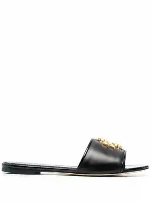 Tory Burch Eleanor Leather Slides - Black