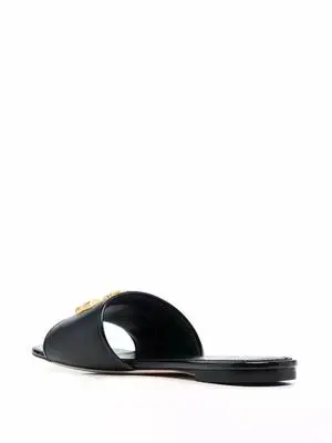 Tory Burch Eleanor Leather Slides - Black