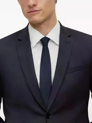 BOSS Virgin-wool Single-breasted Blazer - Blue