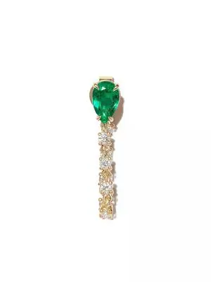 ANITA KO 18kt Yellow Emerald And Diamond Loop Earring