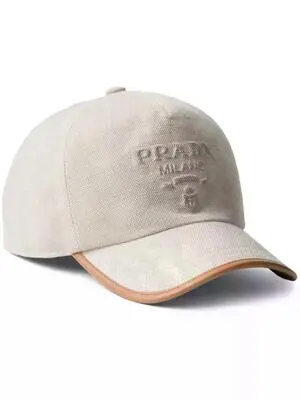 Prada Logo-embossed Cap - Neutrals