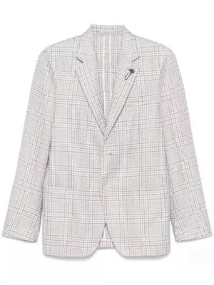 LARDINI Checked Blazer - Neutrals