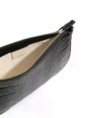 By Far Rachel Croc-effect Shoulder Bag - Black