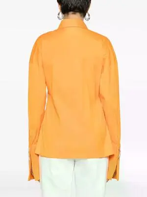 GENNY Logo-plaque Poplin Shirt