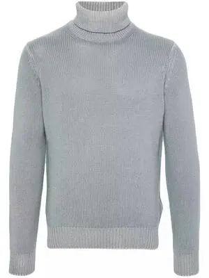 DELL'OGLIO Roll-neck Knit Jumper - Grey