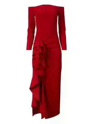 MOOS STUDIO Off-shoulder Dress - Red