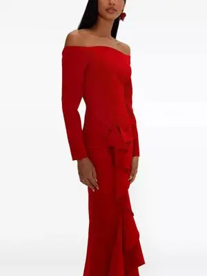 MOOS STUDIO Off-shoulder Dress - Red