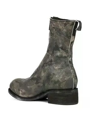 Guidi Printed Zip Front Boots - Green