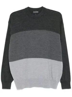 Emporio Armani Colour-block Virgin Wool Sweater