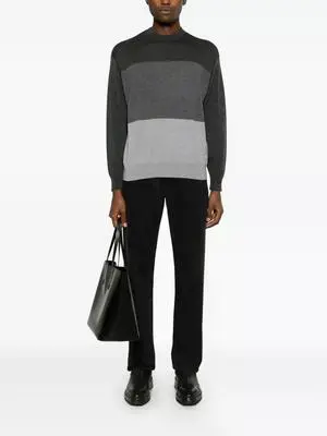 Emporio Armani Colour-block Virgin Wool Sweater