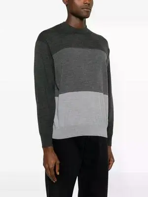Emporio Armani Colour-block Virgin Wool Sweater