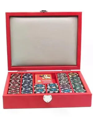 HECTOR SAXE Leather Poker Set