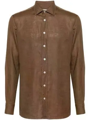 LARDINI Long-sleeve Linen Shirt