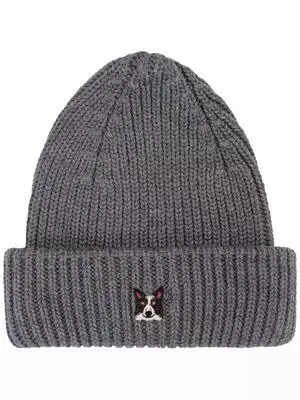 PELO FOUNDATION Dog-appliqué Beanie - Grey