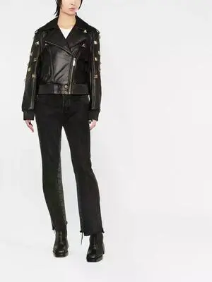 Philipp Plein Studded Leather Bomber Jacket