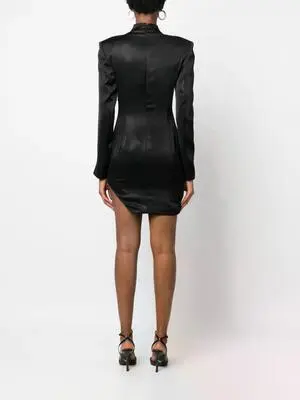 GENNY Asymmetric Rhinestone-embellished Minidress