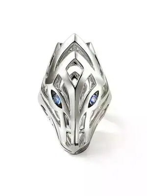 John Hardy Naga Saddle Sterling Ring With Blue Sapphire - Silver