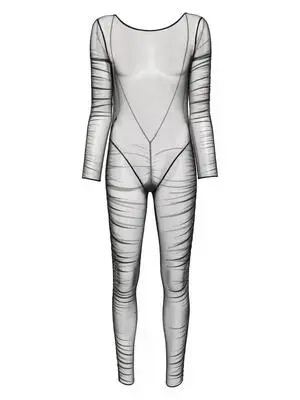 MAISON CLOSE Nuit Fauve Naked-back Long-sleeves Jumpsuit - Black