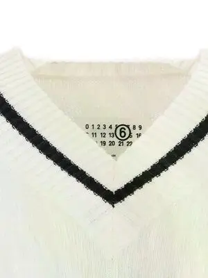 MAISON MARGIELA Logo-knit V-neck Jumper