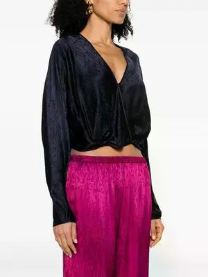 FORTE_FORTE Patterned Jacquard Long-sleeve Blouse