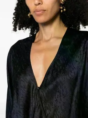 FORTE_FORTE Patterned Jacquard Long-sleeve Blouse
