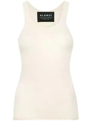 Alanui Racerback Ribbed Tank Top - Neutrals