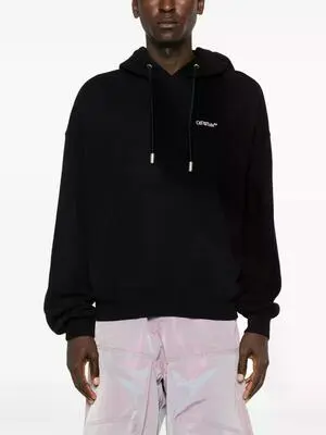 Off-White Logo-embroidered Cotton Hoodie