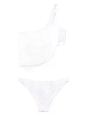 Missoni One-shoulder Fringed Bikini - White