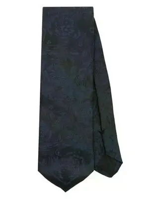 Versace Barocco Jacquard Silk Neck Tie - Blue