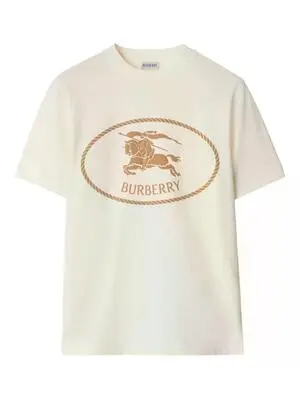 Burberry Knight-stamp Cotton T-shirt - Neutrals
