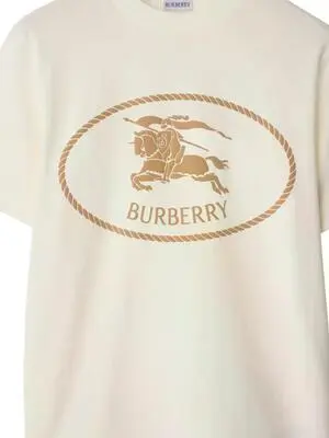 Burberry Knight-stamp Cotton T-shirt - Neutrals