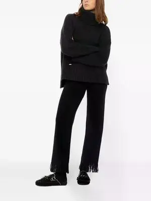 Alanui Cashmere-silk Blend Roll Neck Jumper - Black