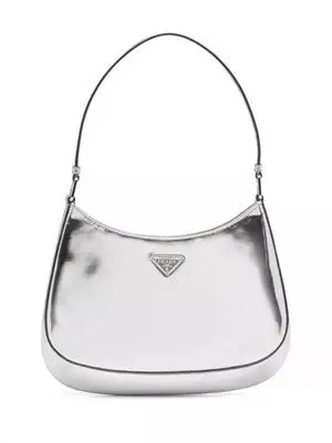 Prada Cleo Leather Shoulder Bag - Silver