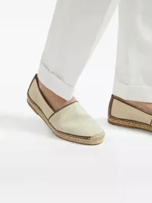 Brunello Cucinelli Suede-trim Raffia Espadrilles