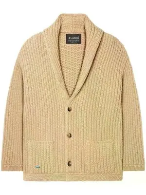 Alanui Button-front Cardigan With Patch Pockets And Shawl Lapels - Neutrals