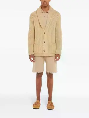 Alanui Button-front Cardigan With Patch Pockets And Shawl Lapels - Neutrals