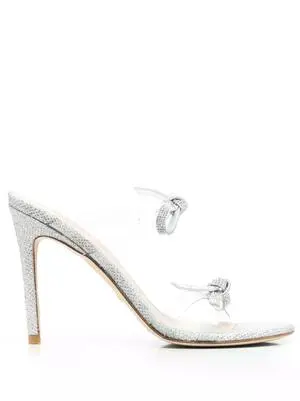 STUART WEITZMAN Embellished Bow Detail 115mm Sandals - Silver