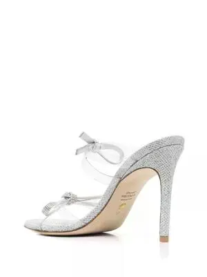 STUART WEITZMAN Embellished Bow Detail 115mm Sandals - Silver
