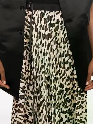 Sacai Leopard-print Midi Skirt