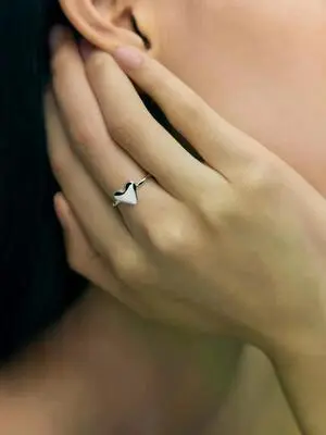 Monica Vinader Heart Stacking Ring - Silver