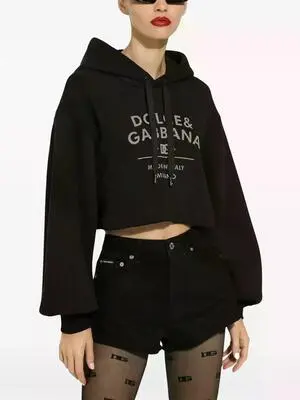 Dolce & Gabbana Logo Print Cropped Hoodie