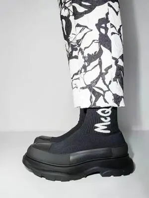 Alexander McQueen Tread Sock-style Boots - Black