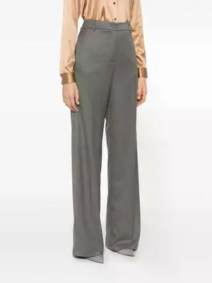 BLANCA VITA Anthracite Flannel Straight Leg Trousers