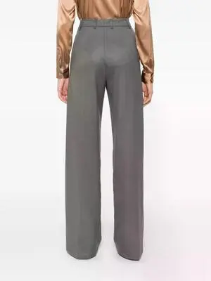 BLANCA VITA Anthracite Flannel Straight Leg Trousers