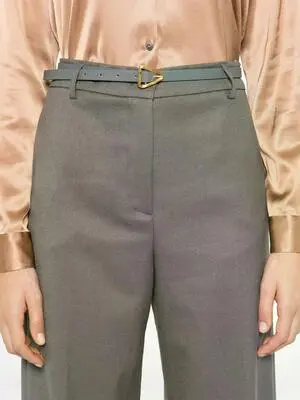 BLANCA VITA Anthracite Flannel Straight Leg Trousers