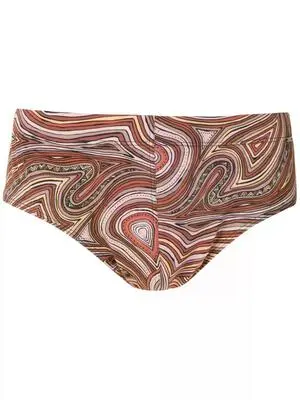 AMIR SLAMA Marajoara Print Trunks - Neutrals