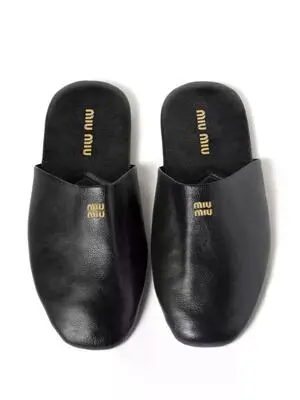 Miu Miu Leather Slippers