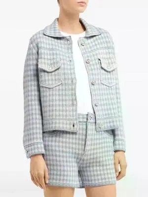 BARRIE Gingham Cashmere-blend Shorts