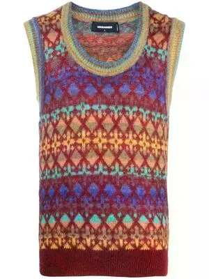 Dsquared2 Jacquard Knit Vest