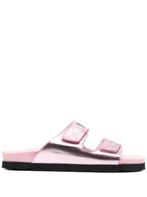 Palm Angels Logo-print Leather Flat Sandals